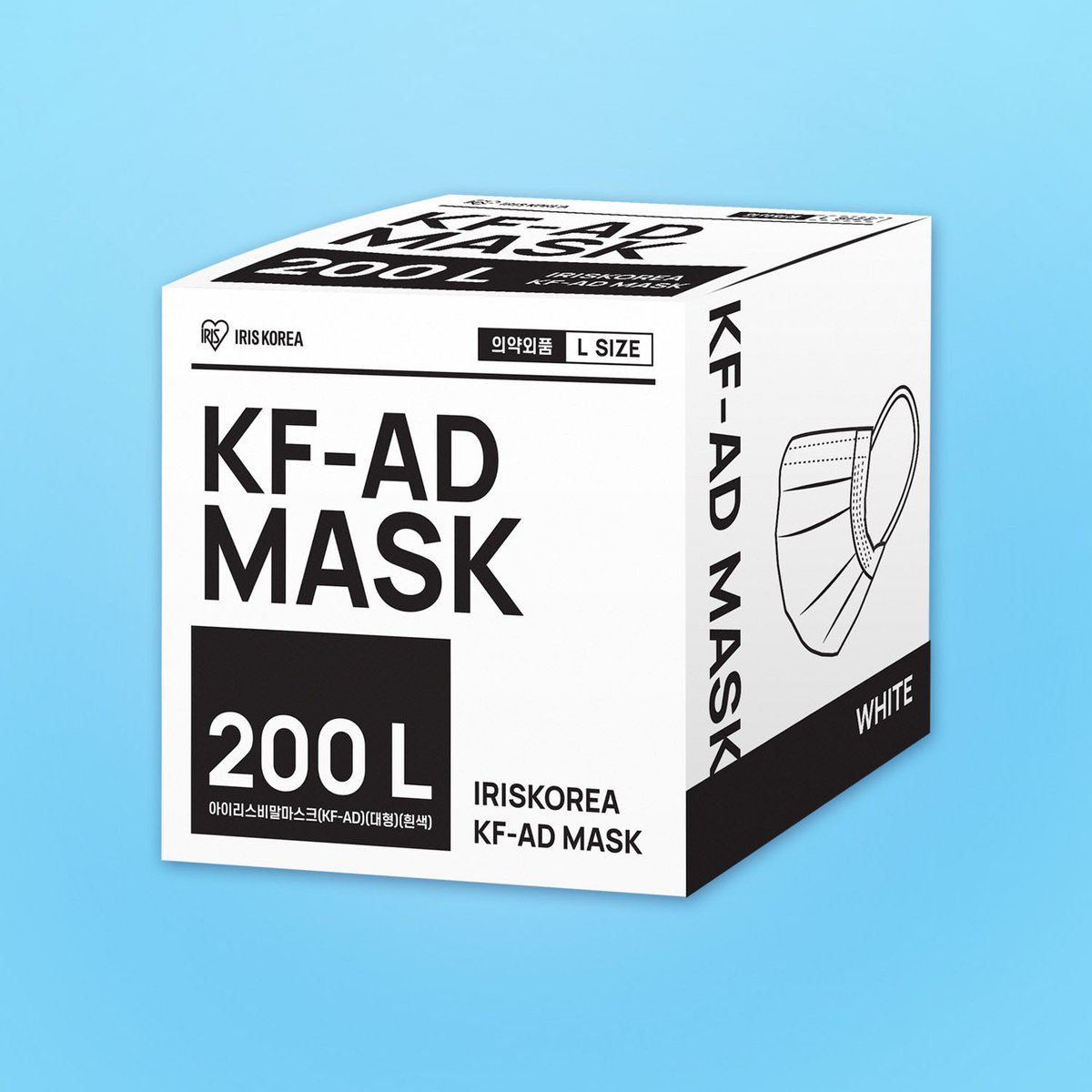 아이리스 비말 차단 마스크 벌크형 L 200매 KFAD-100LB - SSG.COM