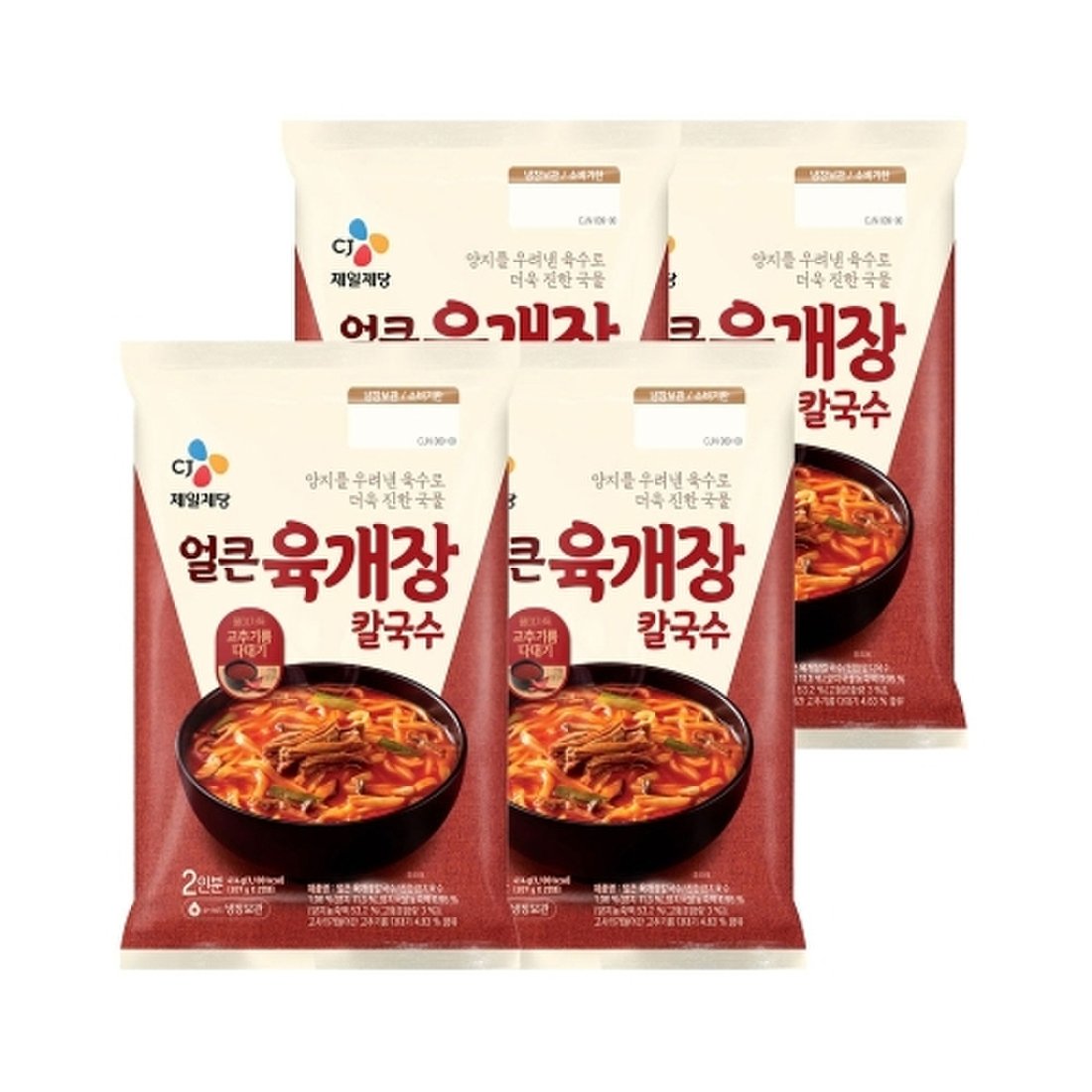 CJ 얼큰 육개장 칼국수 414g(2인분) x4개, 믿고 사는 즐거움 SSG.COM