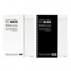 데이스토리 PP바인더노트5000리필 26공화일노트리필 ARAM159 화이트블랙26공리필/200x257mm/30매 - SSG.COM