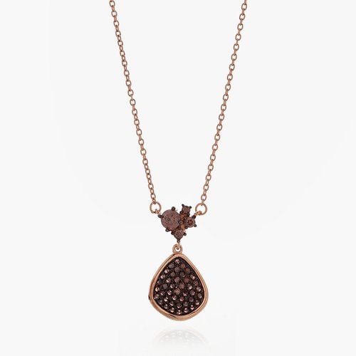 레드 하트 목걸이 스와로브스키