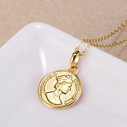 골드앤 14K 더퀸 엘리자베스 코인 소 목걸이 YG - SSG.COM
