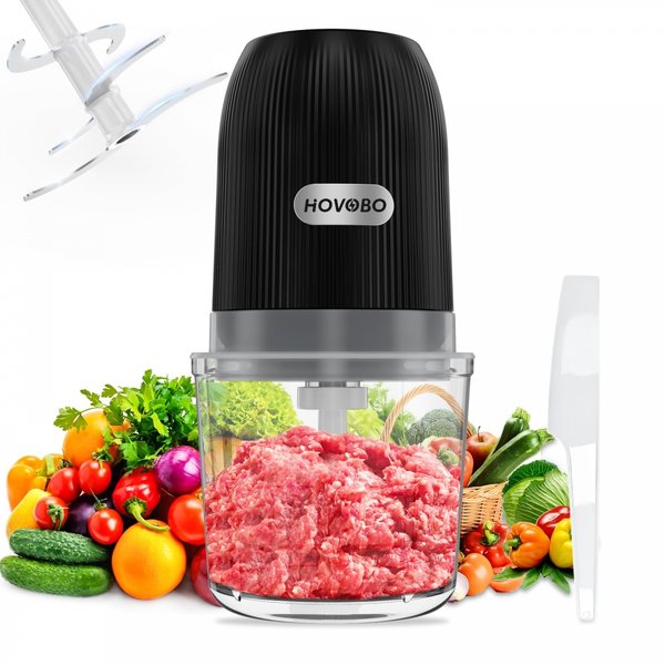 HOVOBO 500W 600ml 푸드퍼 고출력 푸드쵸퍼 일렉트릭 푸드메이커 2 스피드 6 블레이드 커터 - SSG.COM