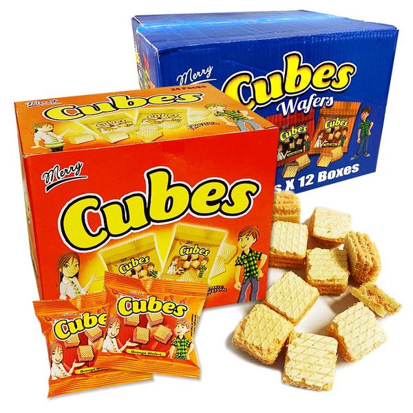 12박스(288봉) 메리큐브 오렌지향 웨이퍼 과자 간식[32324290] - SSG.COM