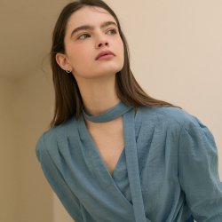 [온앤온] 랩 여밈 탈착 타이 블라우스 NEW4MB340 - SSG.COM