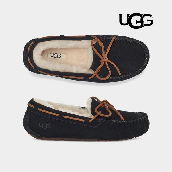 어그 미국 UGG 다코타 Dakota 슬립온 털 로퍼 모카신 블랙 - SSG.COM