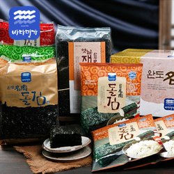 [완도명가] 귀한김선물세트(지주식재래김100장 ,지주식돌김100장, 지주식돌김구이김7매*5봉,파래김100장, 김밥김100장) - SSG.COM