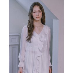 See-through Ruffle Blouse - PEARL WHITE - SSG.COM