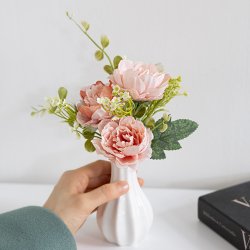 큐티 목단 플리츠 화병set 20cm_P 조화 꽃 인테리어 - SSG.COM