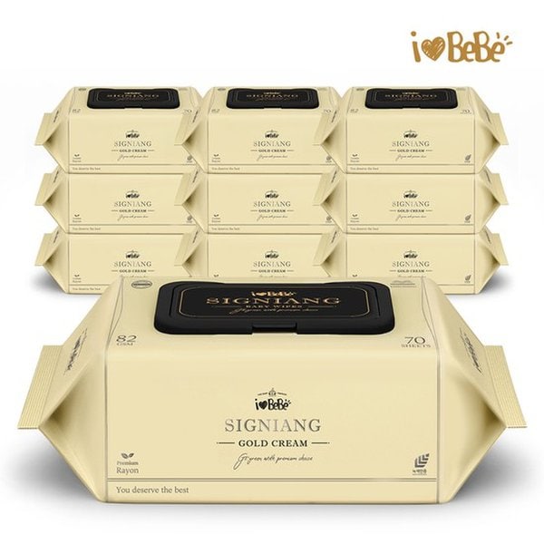 시그니앙 골드크림 82g 70매 10팩 캡형 아기물티슈 - SSG.COM