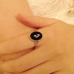 [피오레] tulip stone ring onyx 2color (2018220009) - SSG.COM