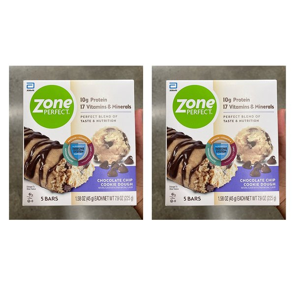 [해외직구]존퍼펙트 초콜릿 칩 쿠키도우 45g 5입 2팩 Zone Perfect Chocolate Chip Cookie ...