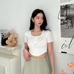 [M7] 여자 탱크 네모 데일리 캐쥬얼 골지 반팔티 - SSG.COM