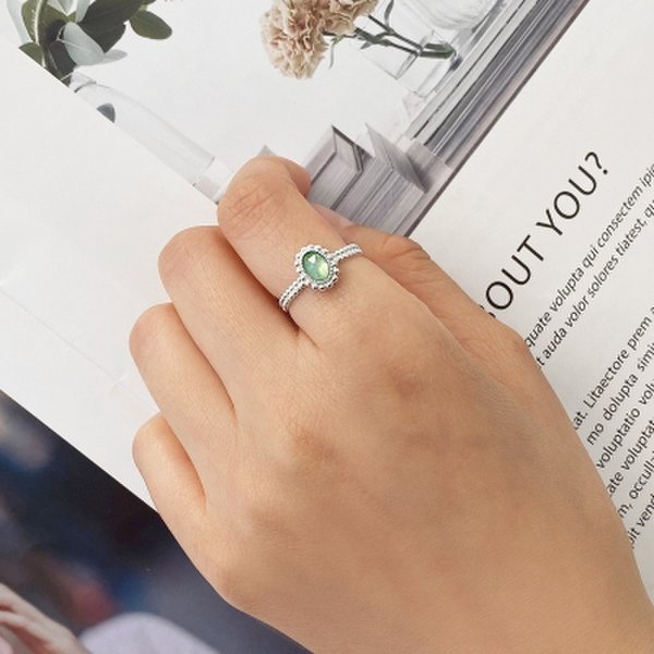 925실버 천연 카이아나이트 그린 원석 은반지 주르/ Jour - SSG.COM