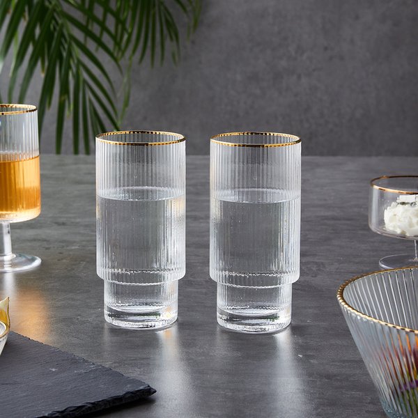 ON 골드림 플리츠 유리컵 L 2P세트 400ml - SSG.COM