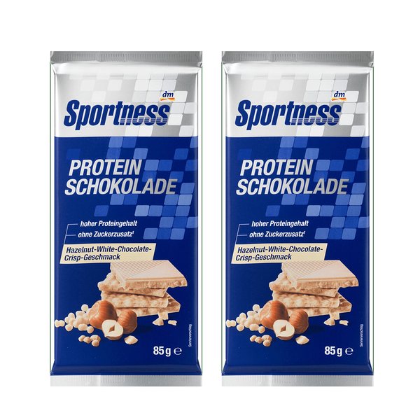 Sportness Protein chocolate Hazelnut white 단백질 헤이즐넛 화이트 초콜릿 85g 2팩 ...