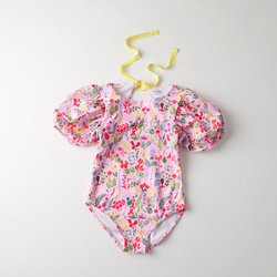 [르모티프] 핑크보타닉 여아동 퍼프소매 수영복 - SSG.COM