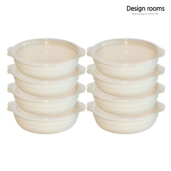 [디자인룸즈] 심플쿡 전자레인지 보관용기 2호 8P 베이지 - SSG.COM