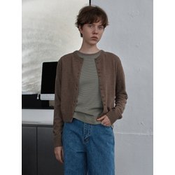 fine wool round cardigan - brown - SSG.COM