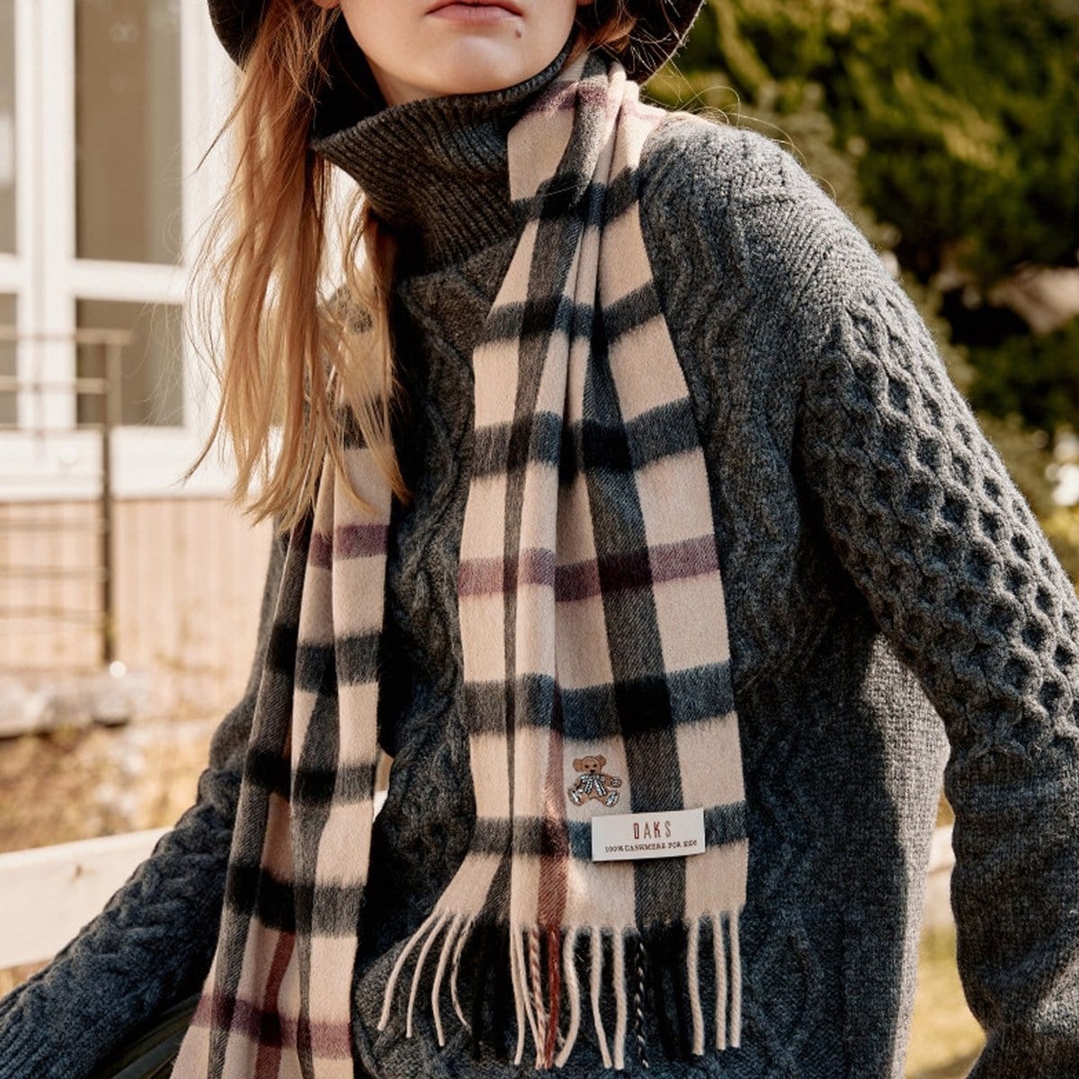 DBMU4F971W2 [DAKS MUFFLER][DAKS KIDS]브라운 하우스체크 캐시미어100% 머플러 - SSG.COM