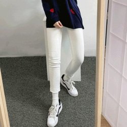 (기모안감) 밑단 컷팅 슬림 면바지 S~XL - SSG.COM