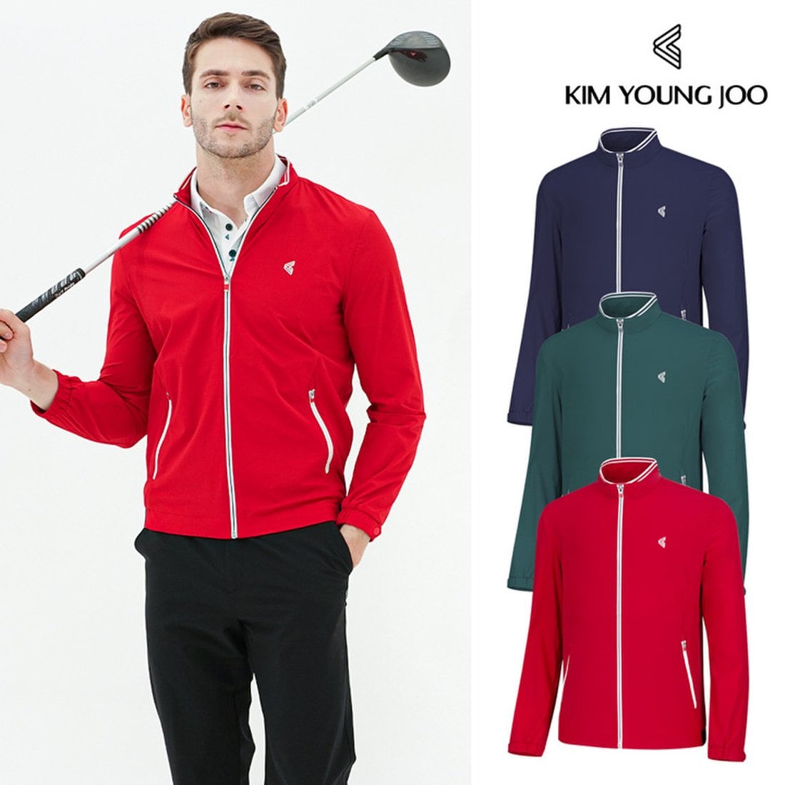김영주 남성 골프웨어 봄 가을 시보리 블루종 스판 경량 바람막이 자켓 스포츠 방수 방풍 점퍼 믿고 사는 즐거움 Ssgcom