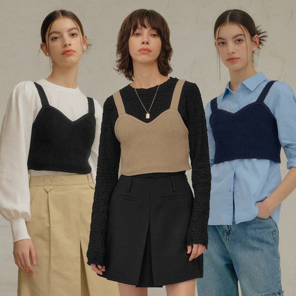 [제너럴아이디어] 크롭 니트 뷔스티에 [3COL] / WBC1L05525 - SSG.COM