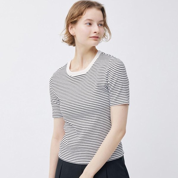 유니클로 GU 리브 티셔츠 (반팔) (테두리) - SSG.COM