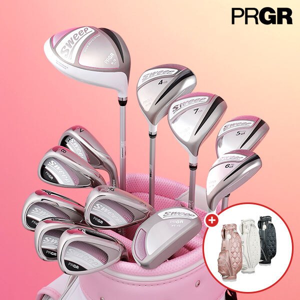프로기아 PRGR NEW 스위프 핑크 12PC 여성 클럽세트+젝시오 프리미엄 캐디백 - SSG.COM