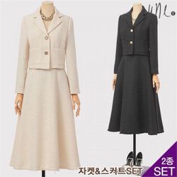 UNE럭셔리트위드테일러드숏자켓 롱스커트SET_P088758483 - SSG.COM