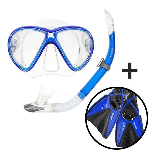 마레스 호핑투어 오리발+스노클링 세트 엑스원 BL - SSG.COM