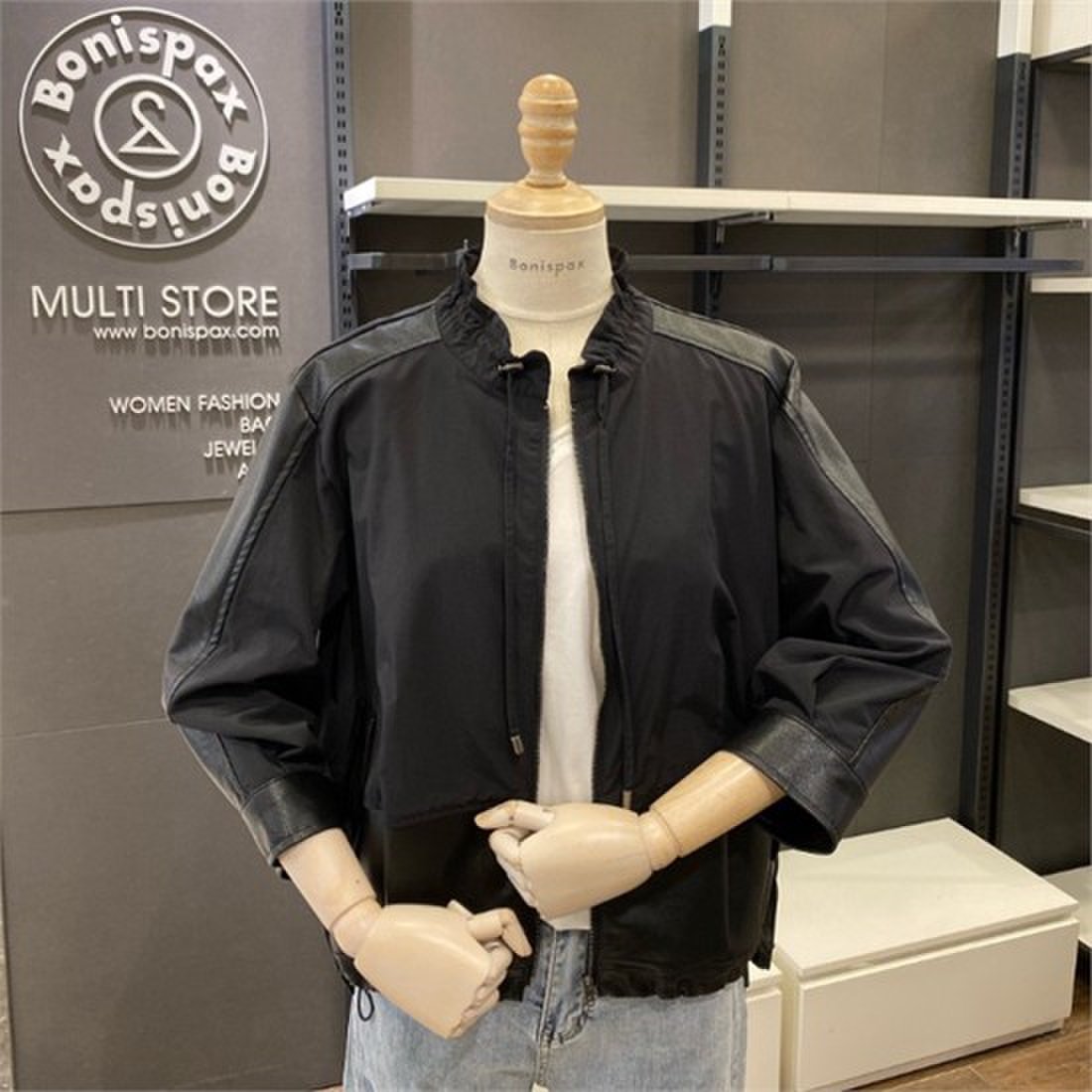 보니스팍스 NC02 인조 가죽 배색 숏점퍼 1 B12JP050, 믿고 사는 즐거움 SSG.COM