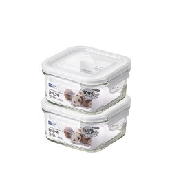 글라스락 클래식 화이트에디션 정사각 490ml 2조 세트 - SSG.COM