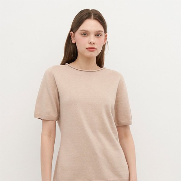 코튼 실크 라운드넥 반팔 탑_ST9100 - SSG.COM