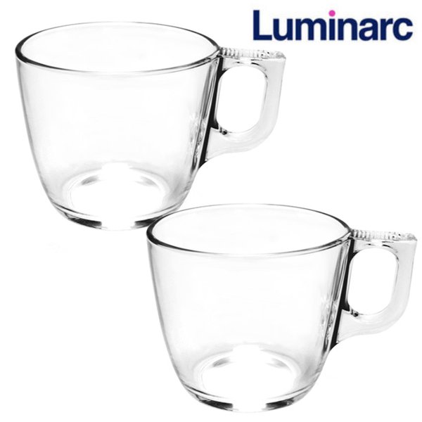 루미낙 내열유리컵 220ml 2P세트 커피잔 투명머그컵 강화 손잡이 - SSG.COM