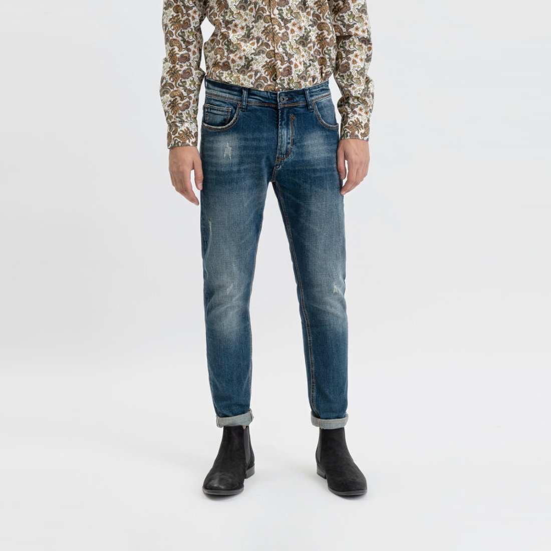 21FW[지아니루포]슬림핏 GL683Y 다크워싱 스크래치 데님, 신세계백화점