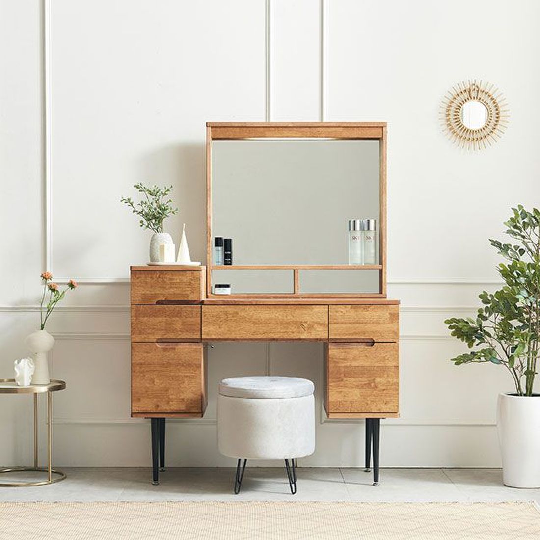 원목 LED 거울 스틸 화장대 A7612 1000 2colors, 믿고 사는 즐거움 SSG.COM