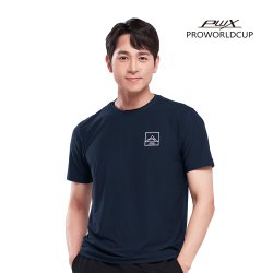 [본사공식] 프로월드컵 Q222-3522-1NV 남성 라운드티셔츠 반팔티 기본티 스트레치 아웃도어 일상복 PWX - SSG.COM