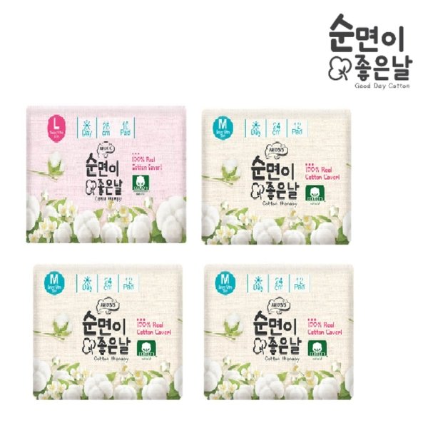 순면이좋은날 중형 12P*3팩+대형10P 1팩 - SSG.COM