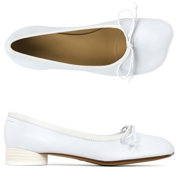 MM6 23SS 화이트 아나토믹 클래식 발레 플랫 S59WZ0085 P3628 T1002 - SSG.COM