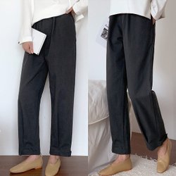 여성 밑단 버튼 배기팬츠 밴딩 면바지 (PTS-513) - SSG.COM