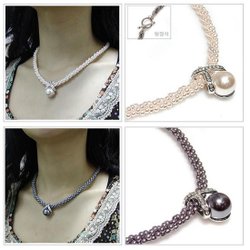 KN052 X자 꼬기 진주목걸이 - SSG.COM