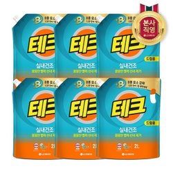 테크 실내건조 액체세제 리필 2L(드럼) x 6개 - SSG.COM