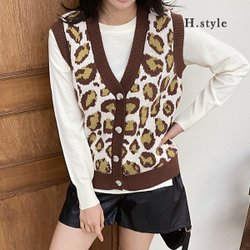 H스타일(DK)호피쟈가드Y조끼/가을/간절기/니트티/베스트/스웨터/라운드 - SSG.COM