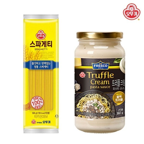 [오뚜기] 터키 스파게티 (500g) + 트러플크림 파스타 소스 (360g) - SSG.COM
