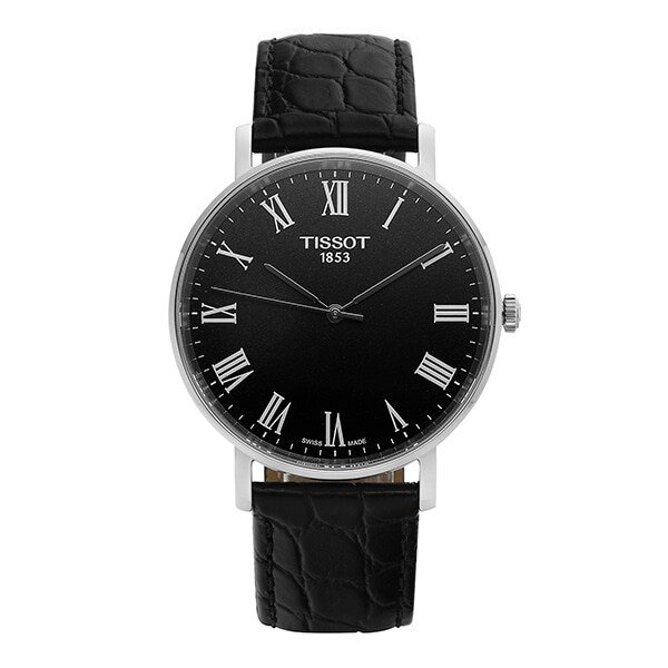 티쏘 T109.410.16.053.00 (T1094101605300) T-클래식 에브리타임 미디움 남성용 가죽시계 38mm ...