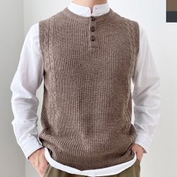 OTT 1015 남자헨리넥꽈배기울니트조끼베스트 - SSG.COM