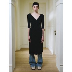 Shirring Wrap Dress (Black) - SSG.COM