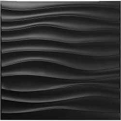 ISL 3D월 패널(PVC제・난연 사양) 웨이브(스몰) ・매트 블랙 30 cm×30 cm 30장 세트 - SSG.COM