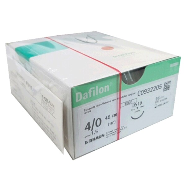[비브라운] 나이론봉합사 Dafilon DS19/C0932205 4/0 19mm 3/8Circle 45cm 36개입 - SSG.COM