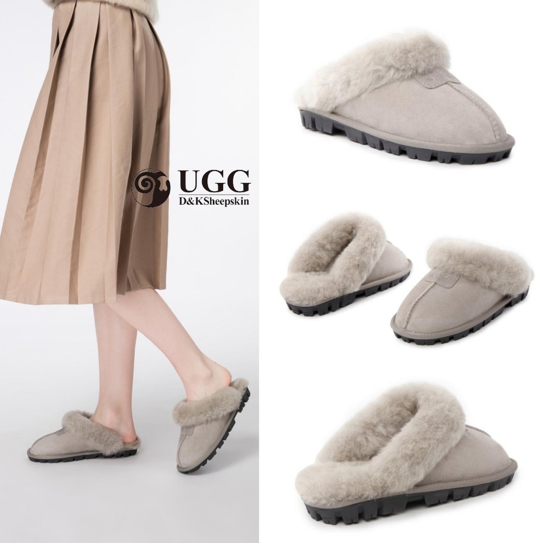 호주 어그 23FW DK어그 양털 천송이 슬리퍼 DK017 라이트그레이, 믿고 사는 즐거움 SSG.COM